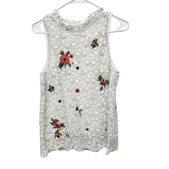 Maeve | Tops | Maeve Womens Floral Lace Embroidered Sequin Sleeveless ...